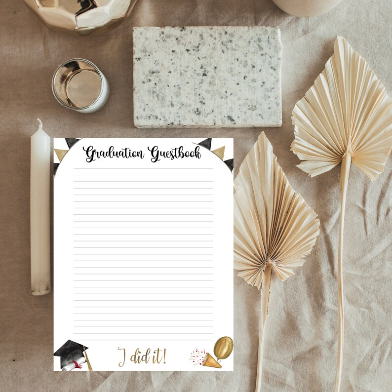 Graduation Guest List Printable, Graduation Gift List Printable, Guest ...