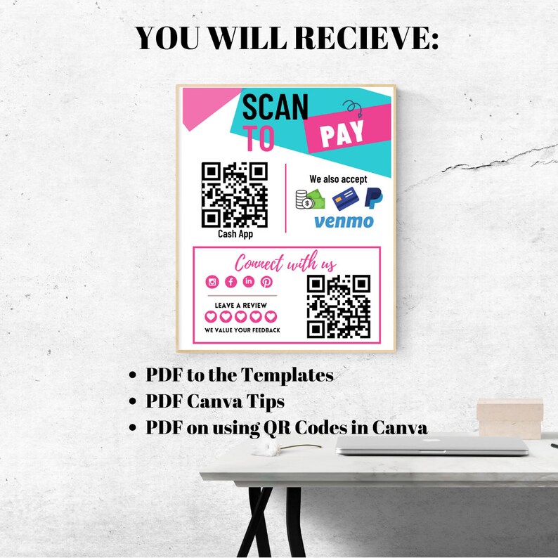 Payment Type Canva Template Bundle: QR Code Options (8 Templates) - Etsy