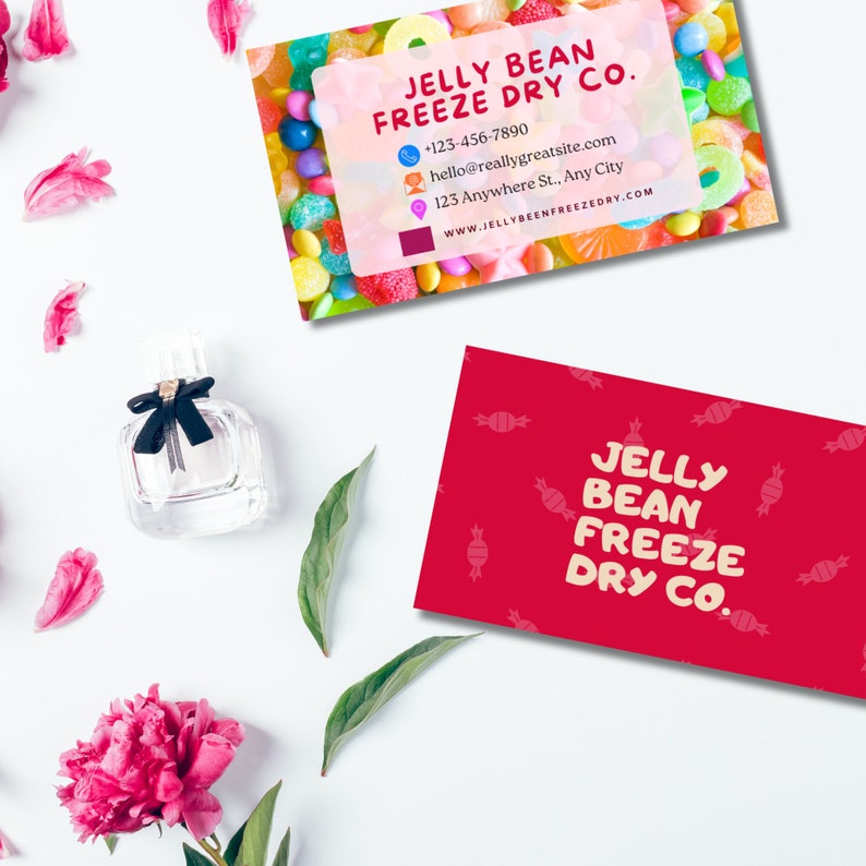 Freeze Dry Candy Business Card, Canva Business Card Template, Editable ...