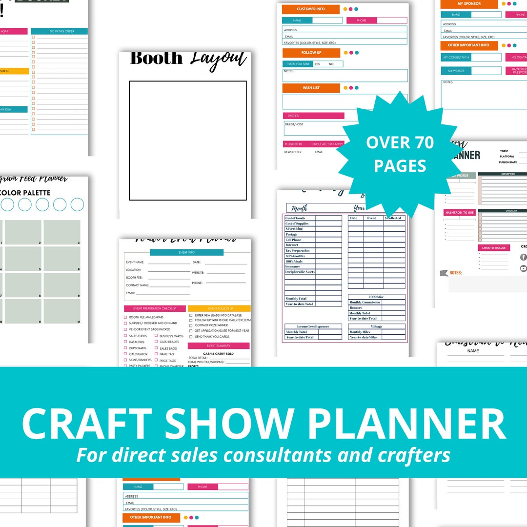 Direct Sales Show Planner, Craft Fair Checklist, Direct Sales Planner ...