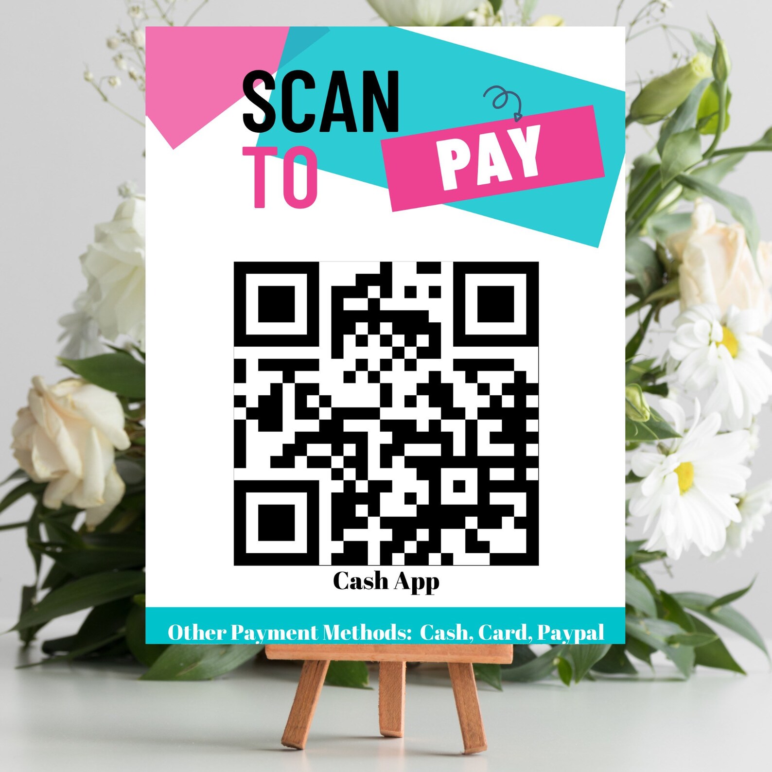 Scan to Pay Sign, QR Code Payment Sign, Editable Canva Template ...