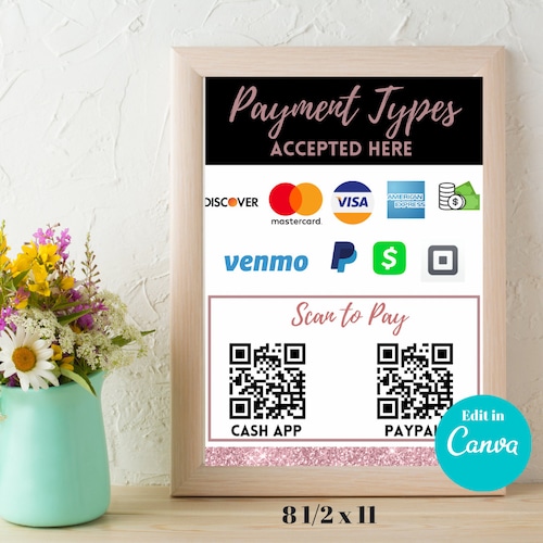 Printable Payment Sign We Accept Credit Cards Sign Vendor - Etsy