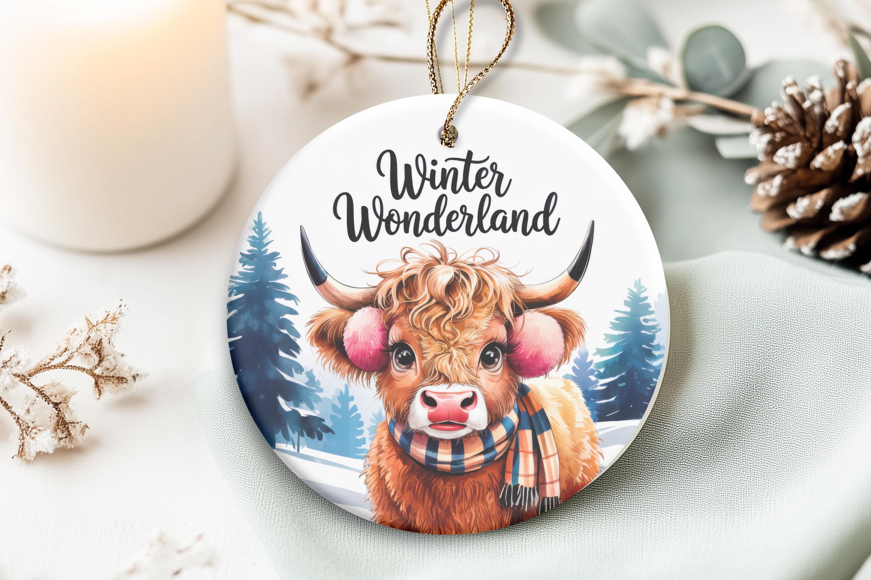 Highland Cow Christmas Ornament: Rustic Farmhouse Holiday Decor - Etsy