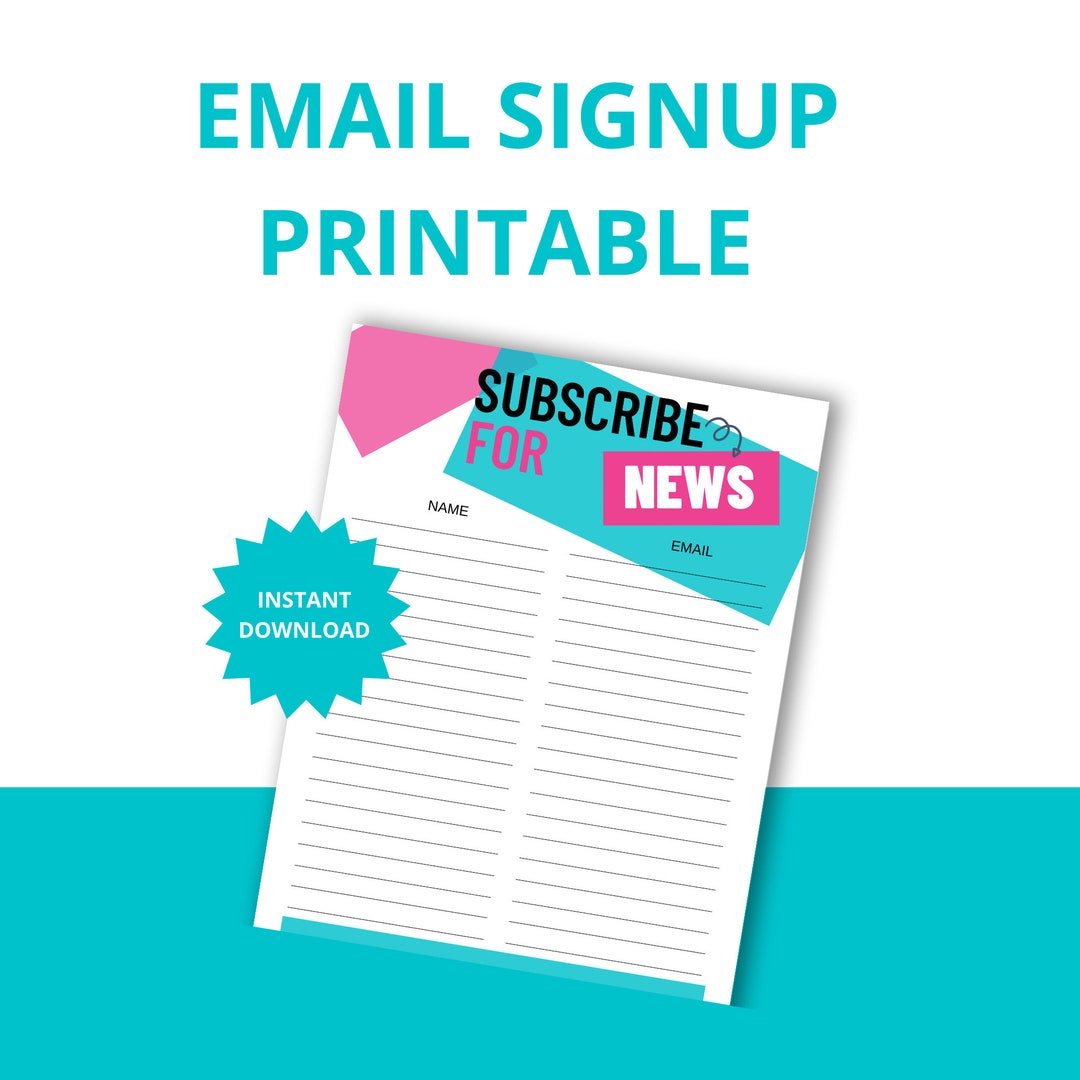 Email Signup Sheet PDF, Business Email Signup Form, Craft Fair Email ...