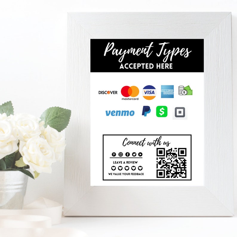 Vendor Payment Method Sign: Customizable Canva Template (digital ...