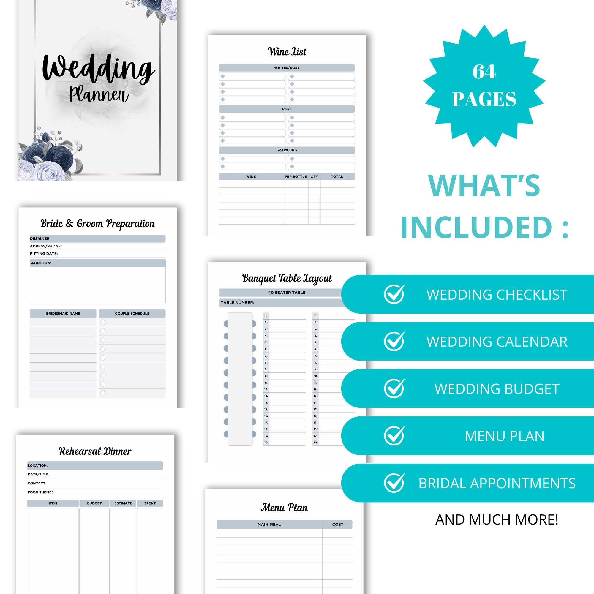 Wedding Day Planner, Printable Wedding Planner, Wedding Planning Book ...