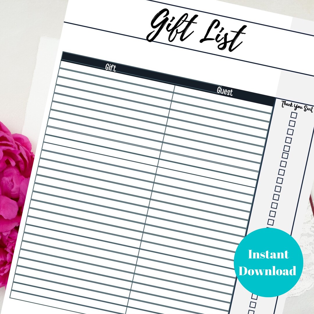 Basic Gift List Bridal Shower Gift List Baby Shower Gift - Etsy