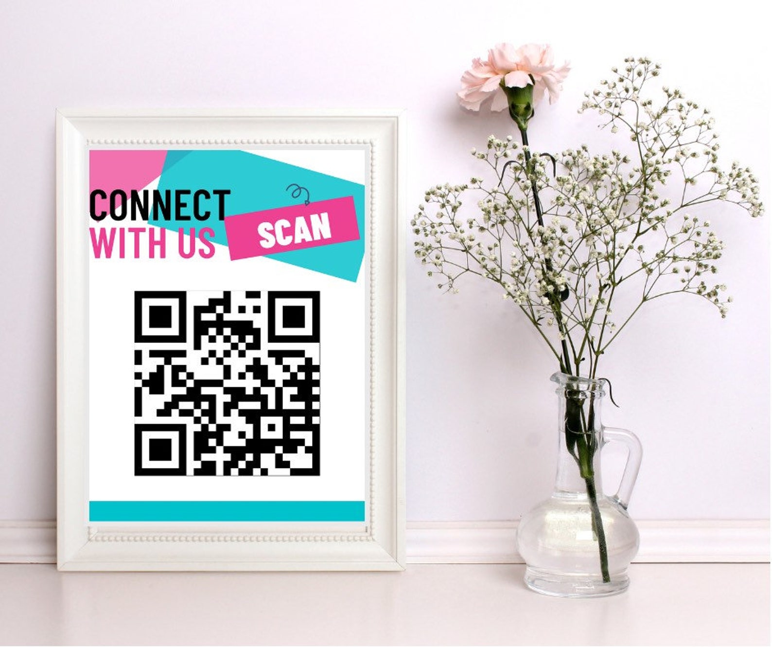 CUSTOM QR CODE Sign Business Sign Connect With Us Social - Etsy Singapore