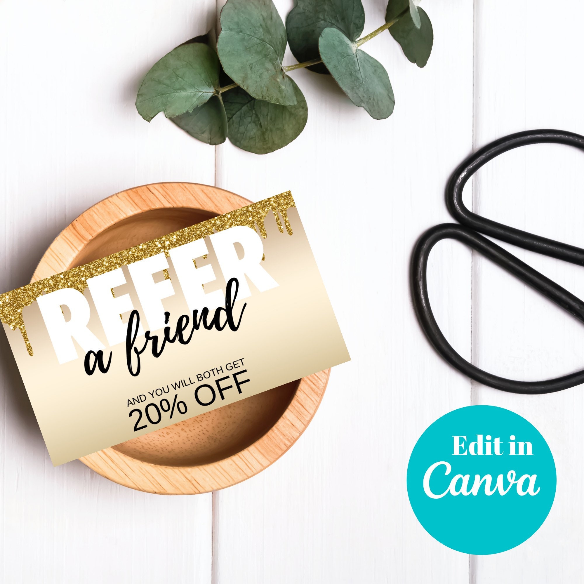 Business Referral Card Template, Canva Referral Card, Editable Referral ...