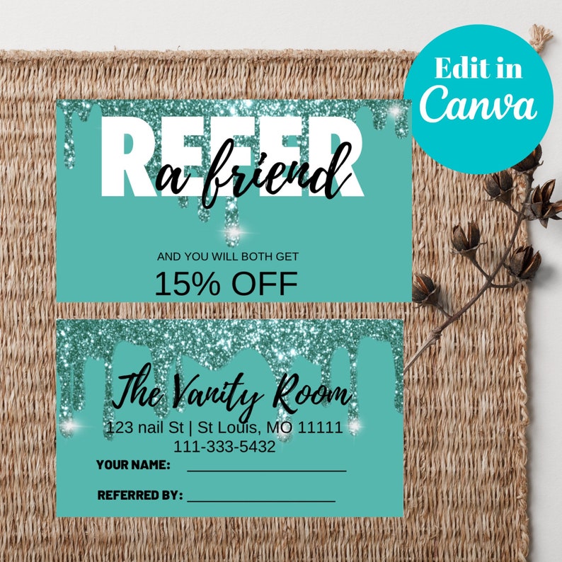 Editable Business Referral Card Template: Professional Canva Design - Etsy