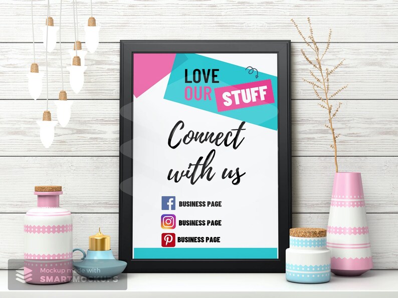 Customizable Connect With Us Social Follow Editable 8 - Etsy