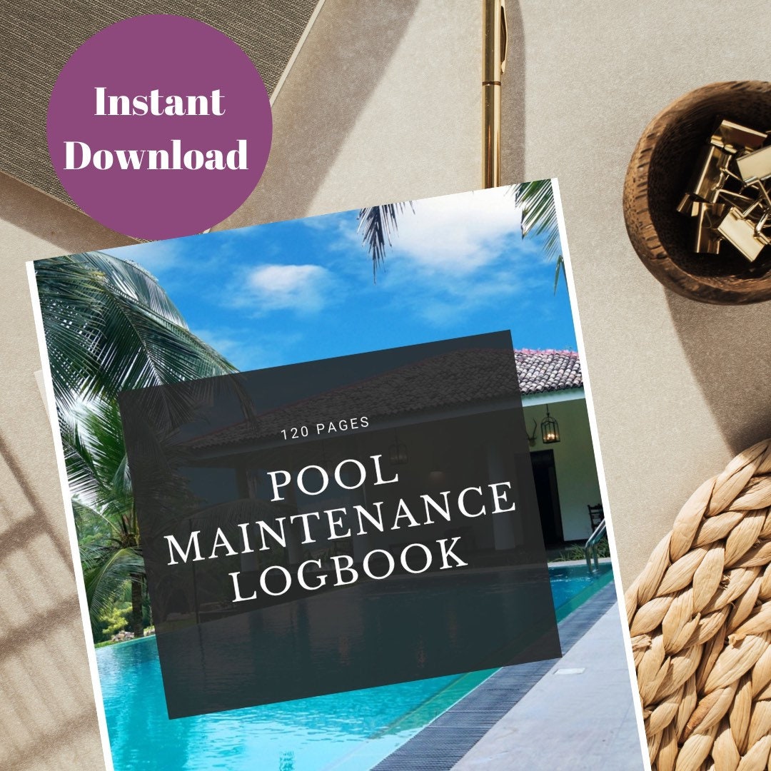 Pool Maintenance Log Printable Form Swimming Pool Planner | Etsy