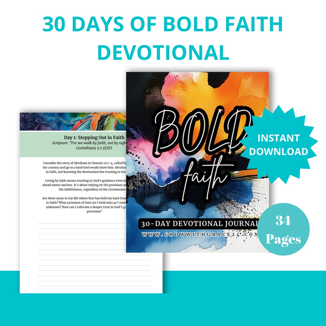 30 Days of Bold Faith, Daily Devotional, Mini Bible Study, Instant ...