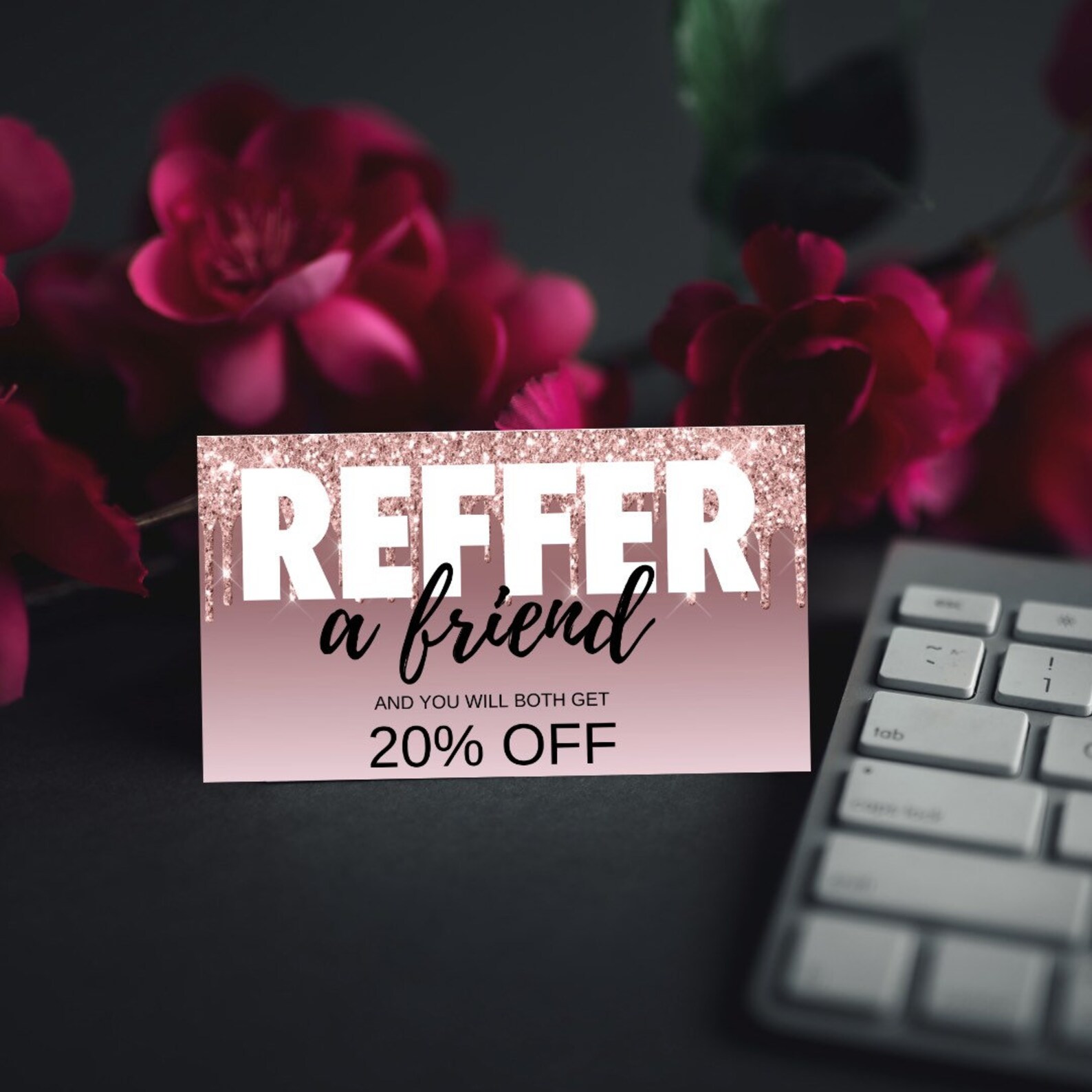 Business Referral Card CANVA Template Refer a Friend Card | Etsy