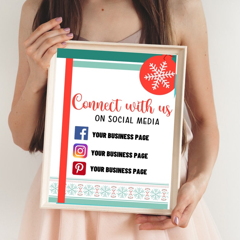 Editable Social Media Sign Template: 8.5" X 11" Canva Design (digital ...