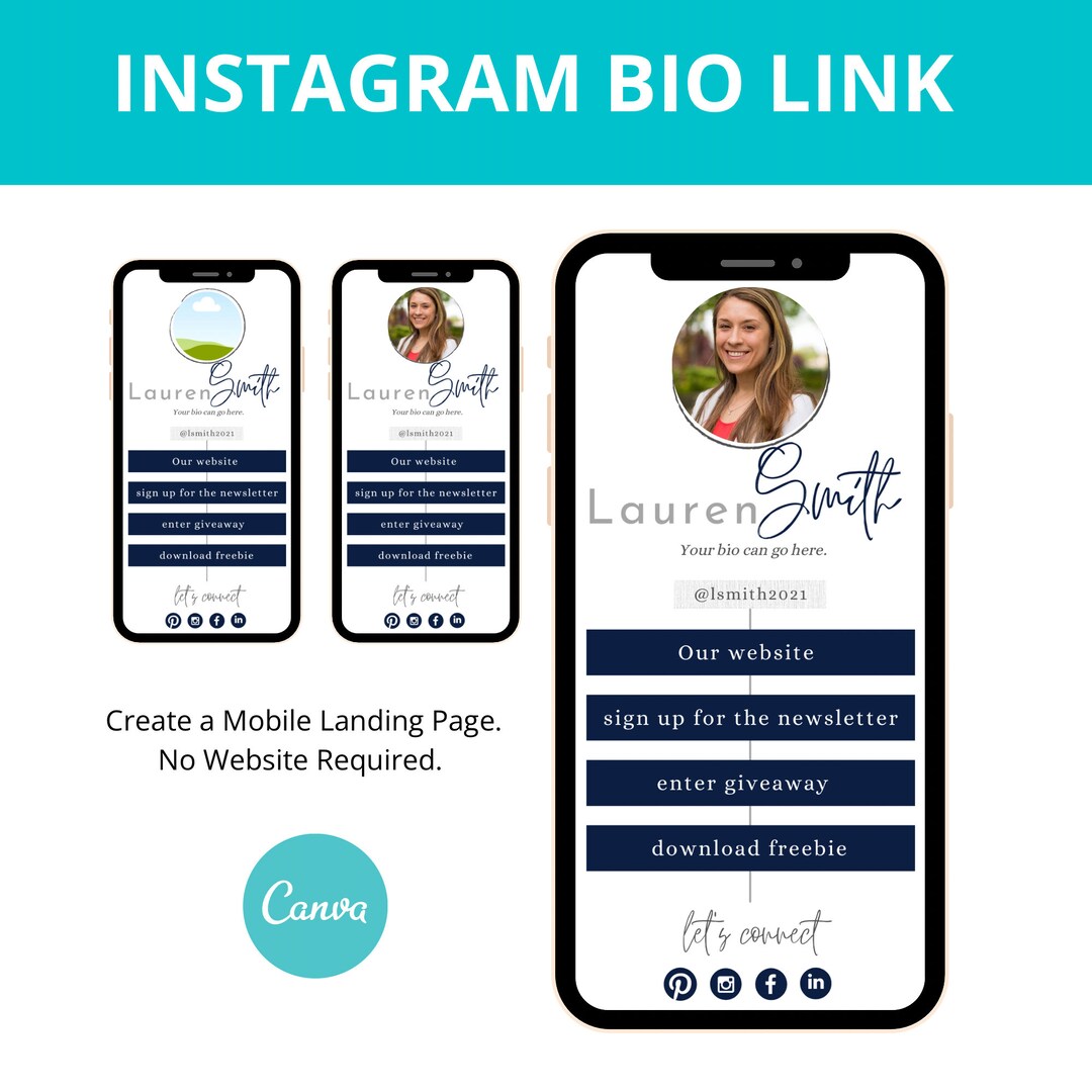 Instagram Bio Link Template, Editable Instagram Bio Template ...