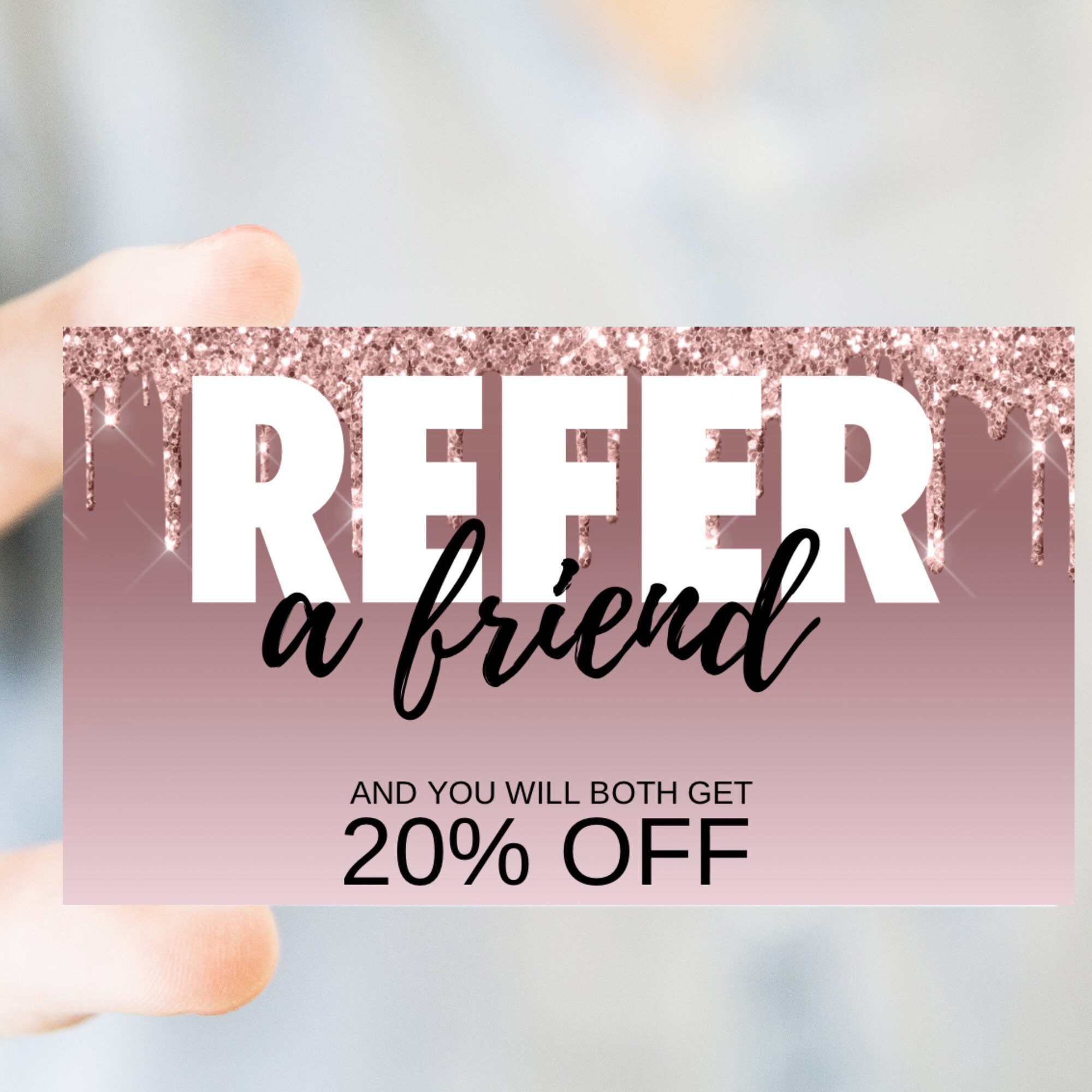 Business Referral Card, CANVA Template, Refer a Friend Card Template ...