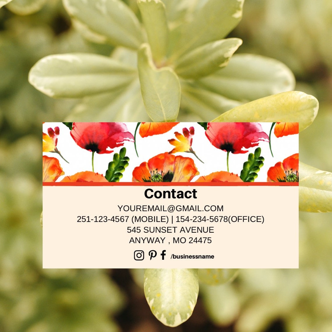 Business Card CANVA Template Business Card Template Direct | Etsy