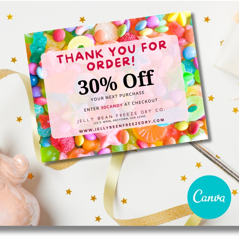 Freeze Dry Candy Thank You Card Template: Editable Canva (5.5x4.25) - Etsy