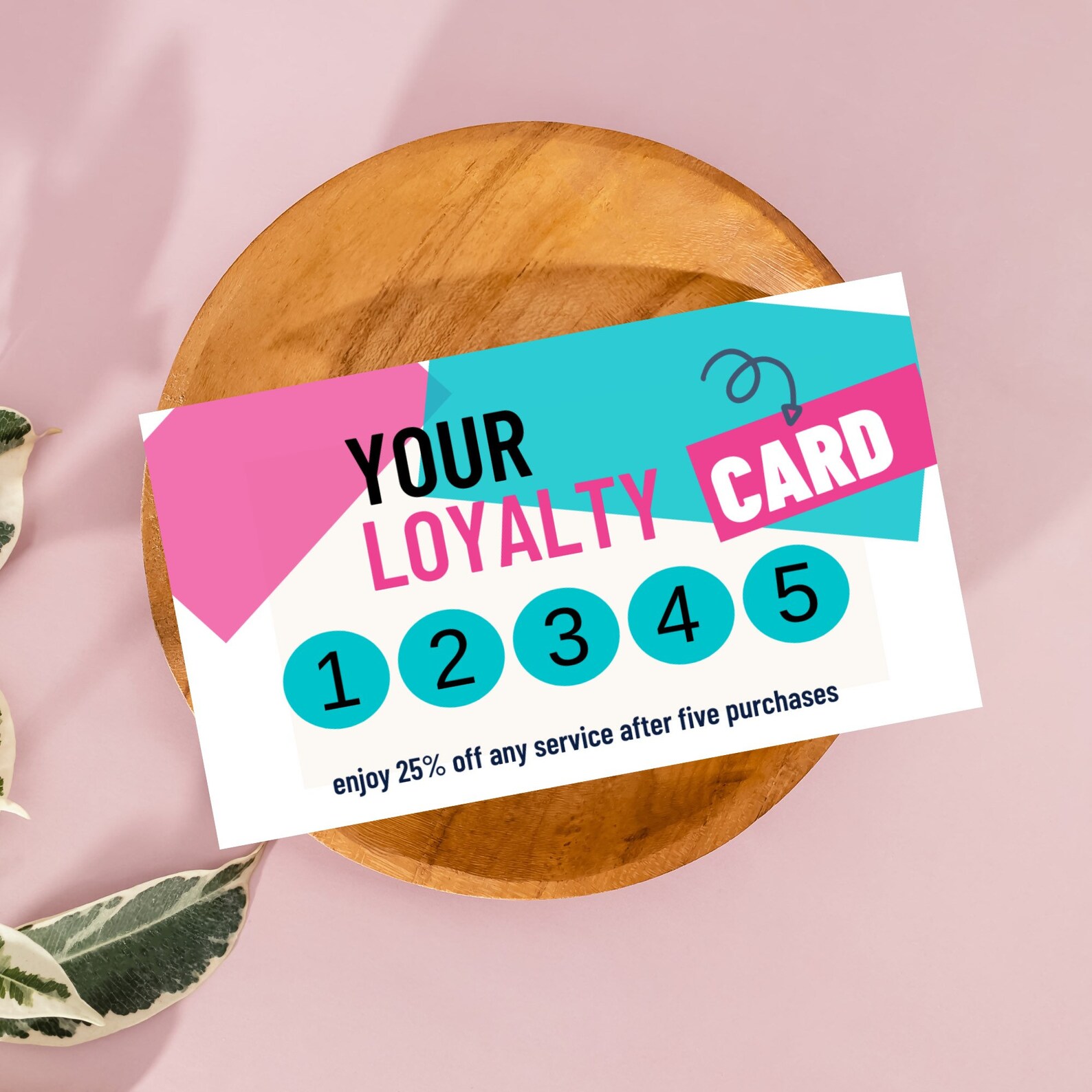 Colorful Loyalty Card Template, Loyalty Card Template, Customizable ...