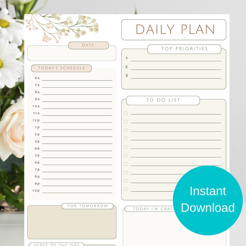 Faith-based Planner, Undated Digital Planner, Daily Planner, Weekly ...