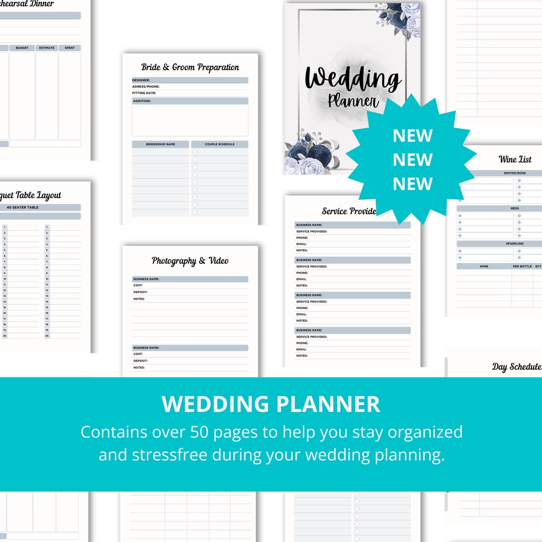 Wedding Day Planner, Printable Wedding Planner, Wedding Planning Book ...