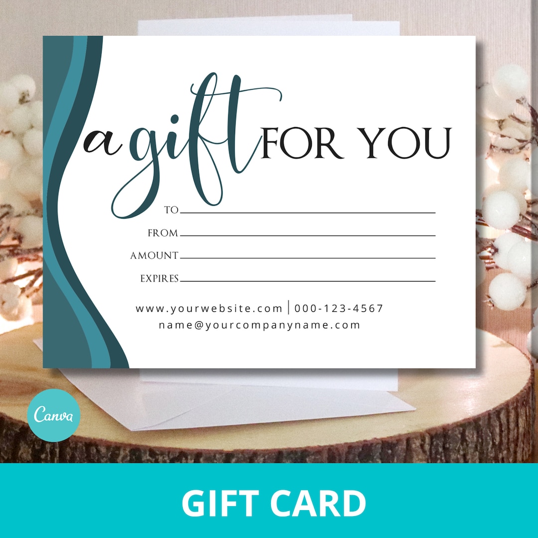 Gift Card Template,canva Template,editable Gift Card,customizable Gift ...