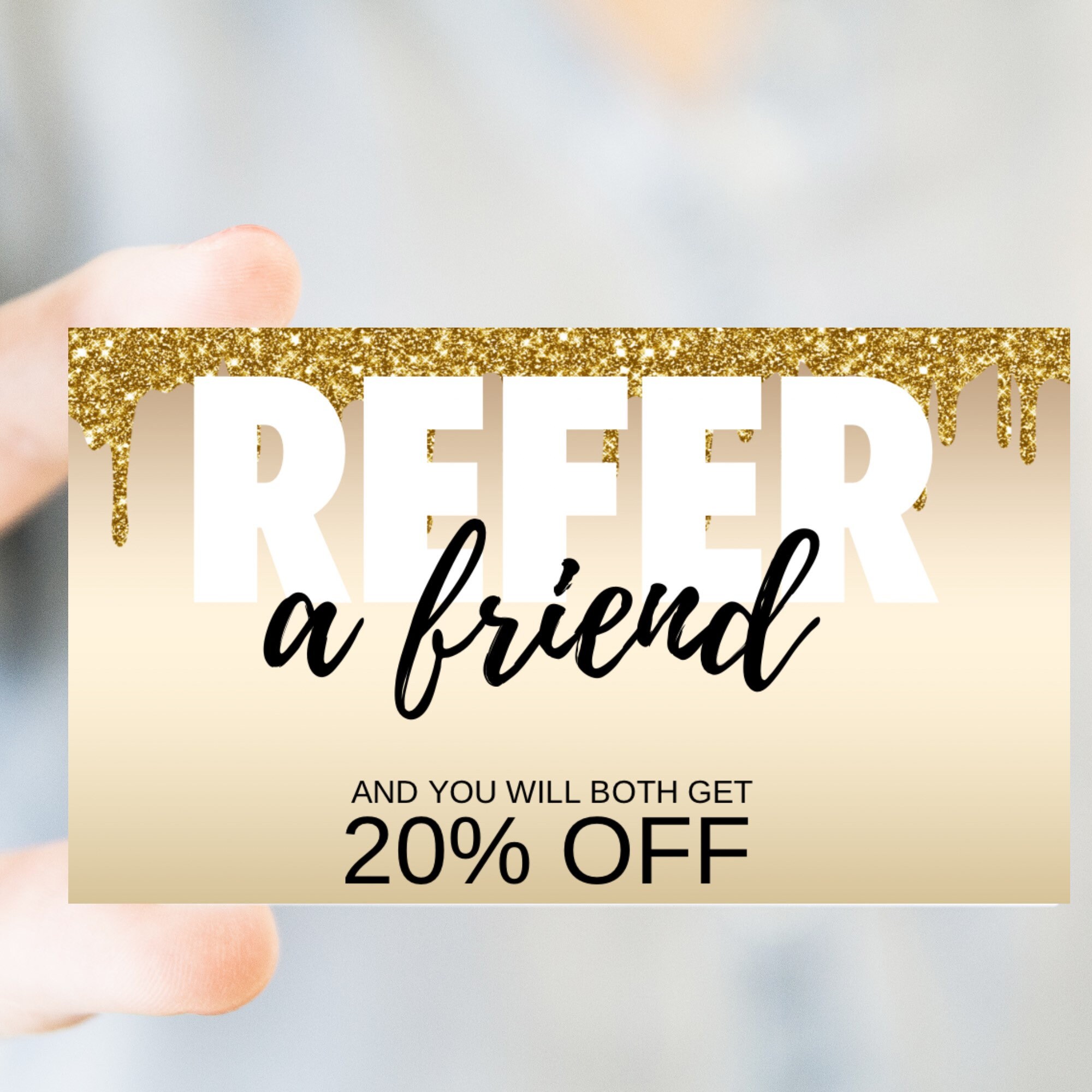 Business Referral Card Template, Canva Referral Card, Editable Referral ...