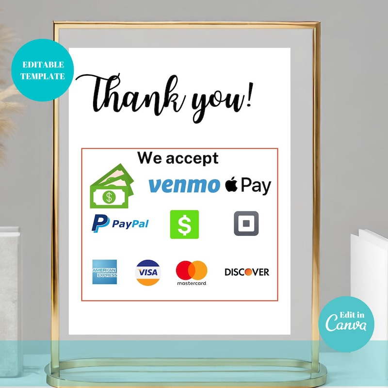 Payments Accepted Sign - Etsy