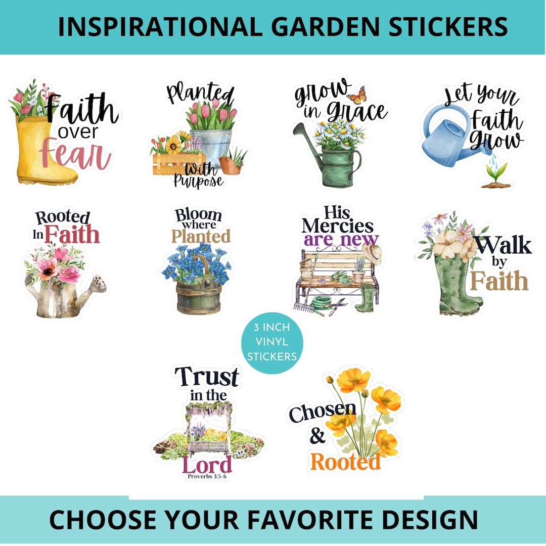 Christian Garden Stickers, Bible Verse Sticker, Faith Sticker ...