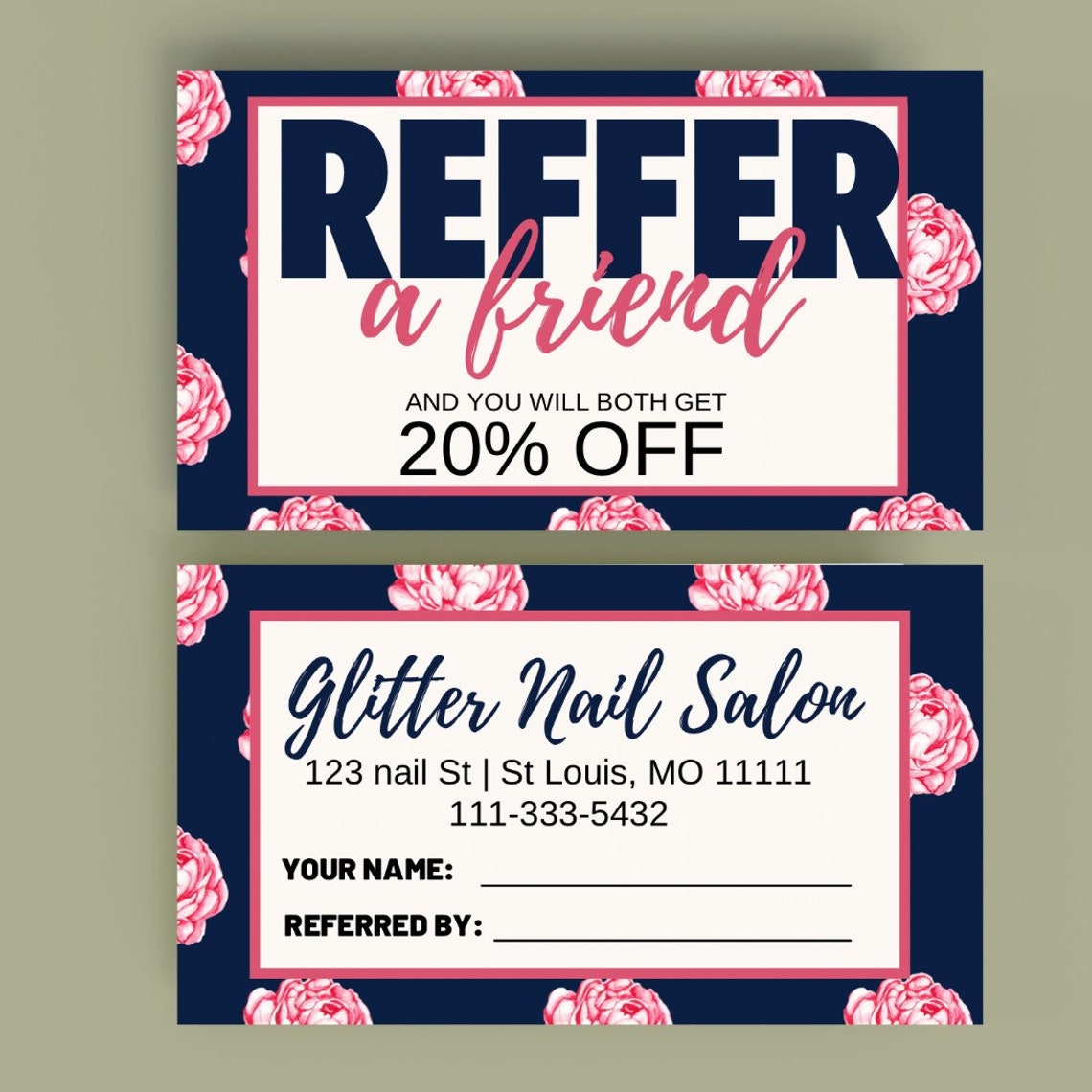 Business Referral Card CANVA Template Refer a Friend Card - Etsy UK