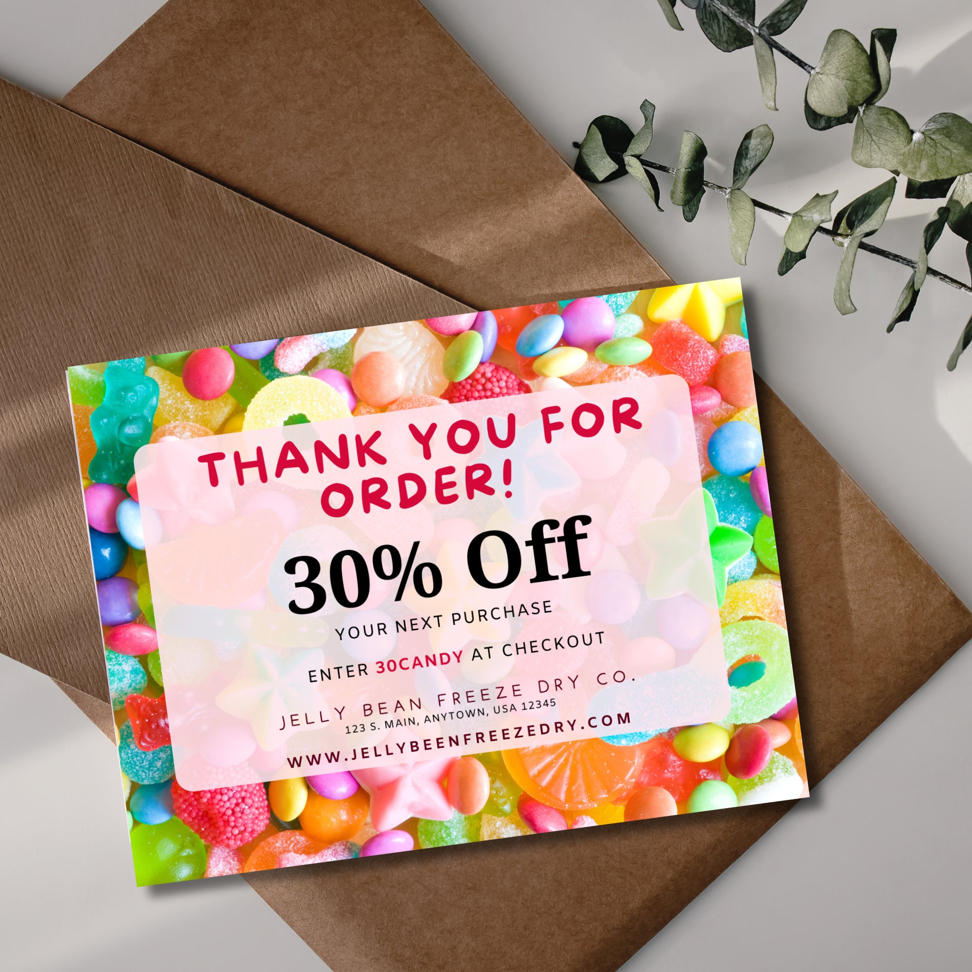 Freeze Dry Candy Thank You Card Template, CANVA Template, Editable ...