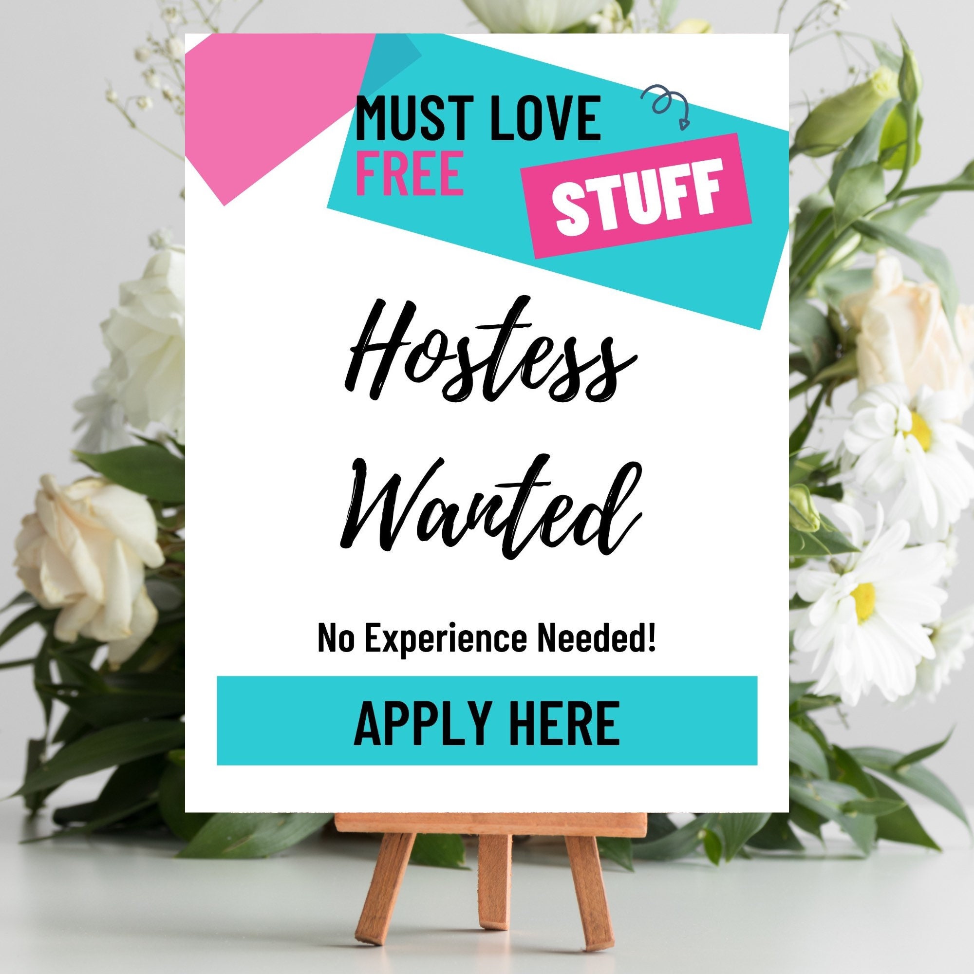 Hostess Wanted Vendor Booth Sign Vendor Booth Display - Etsy