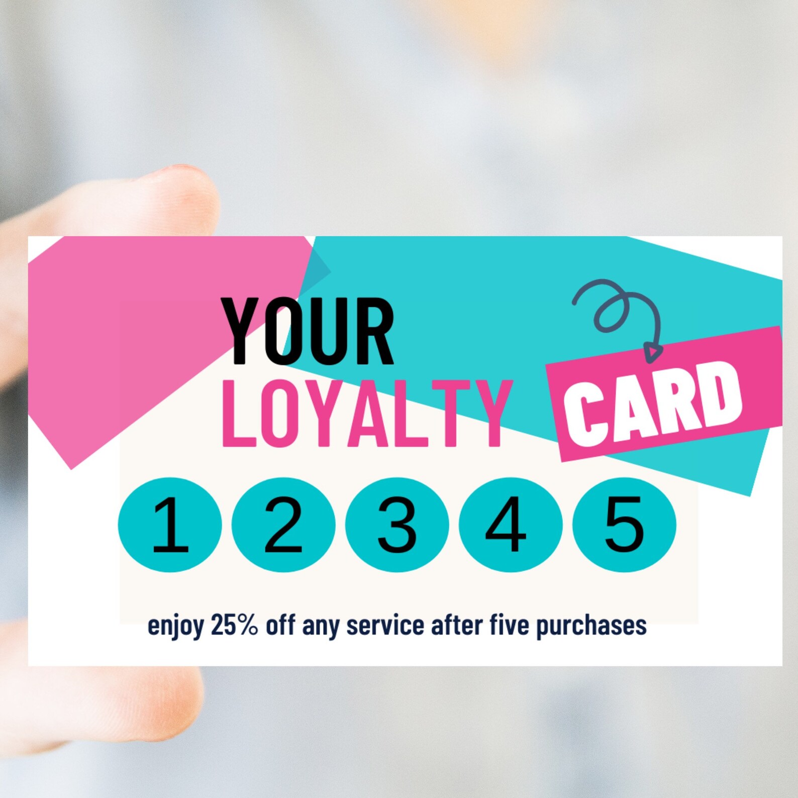 Colorful Loyalty Card Template, Loyalty Card Template, Customizable ...