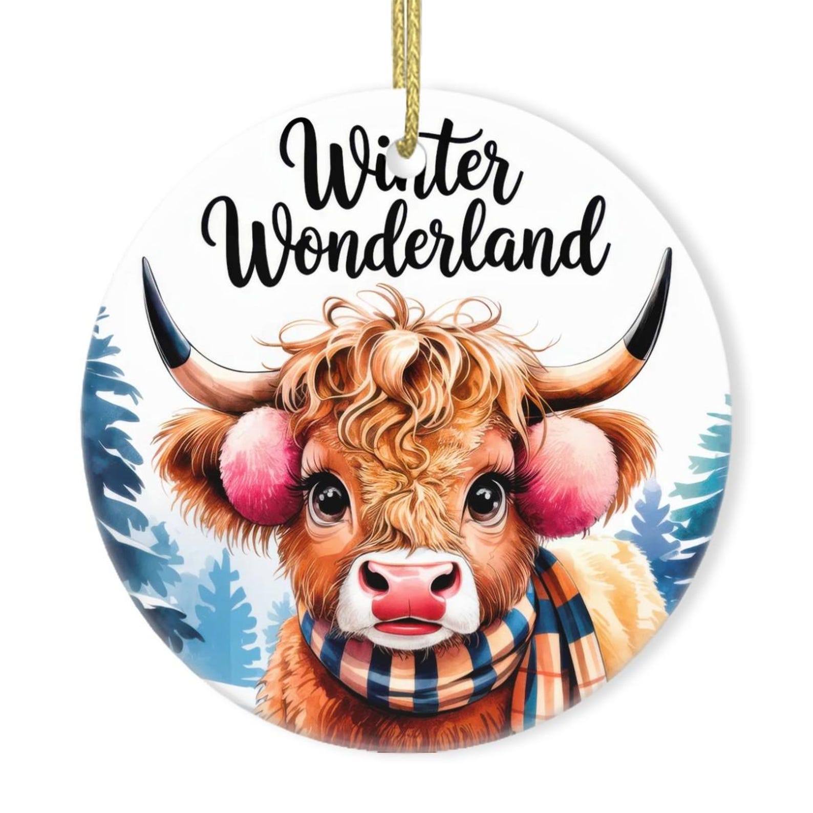 Highland Cow Christmas Ornament: Rustic Farmhouse Holiday Decor - Etsy