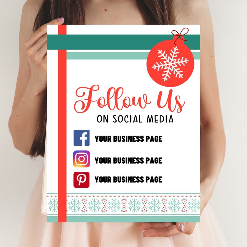 Follow Us on Social Media, Social Media Template,canva Template ...