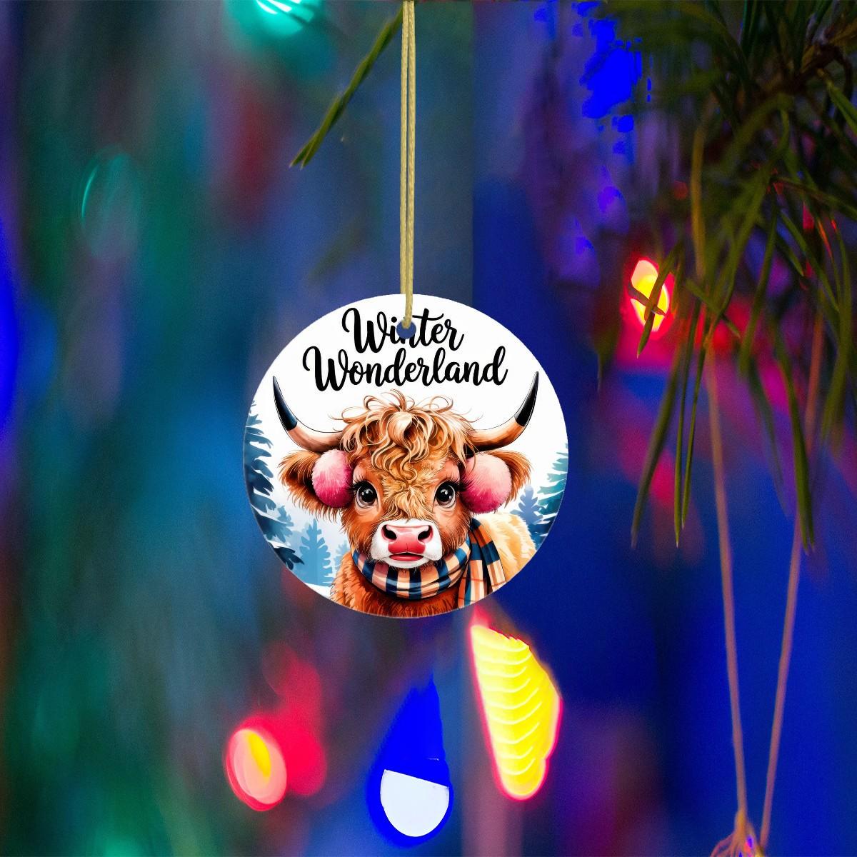 Highland Cow Christmas Ornament: Rustic Farmhouse Holiday Decor - Etsy