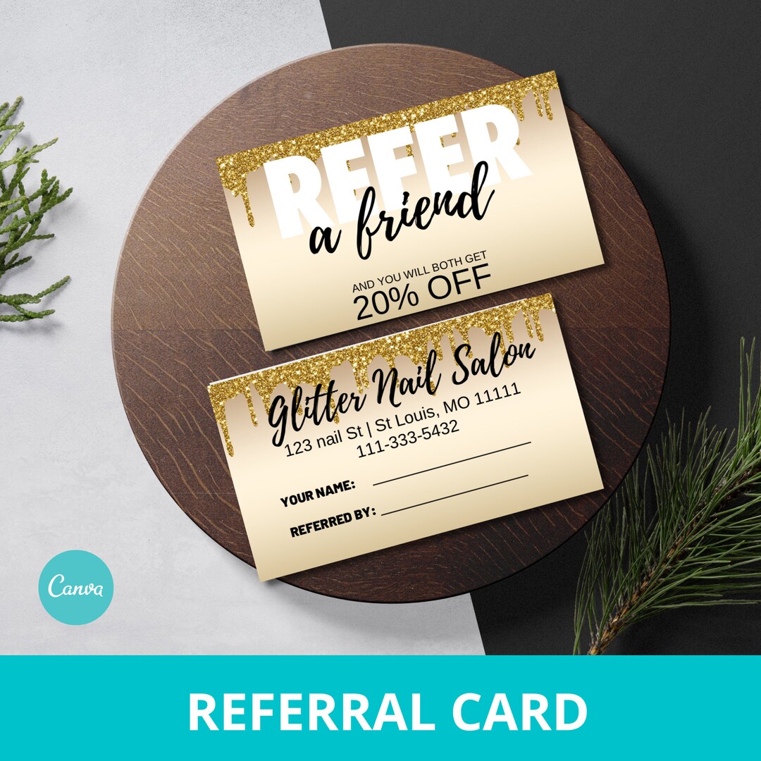 Business Referral Card Template, Canva Referral Card, Editable Referral ...