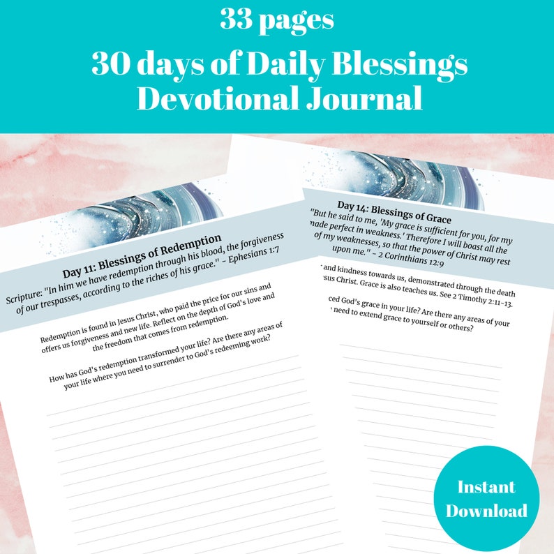 30 Days of Daily Blessings Devotional | Christian Gratitude Journal ...