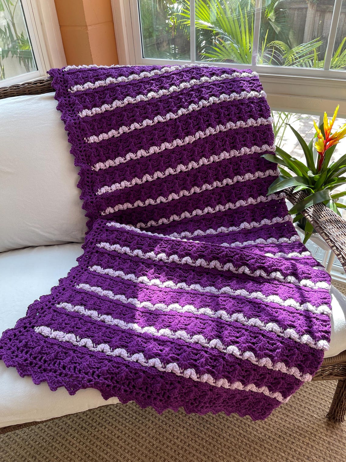 Oh so Pretty Orchid Handmade Afghan / Blanket - Etsy