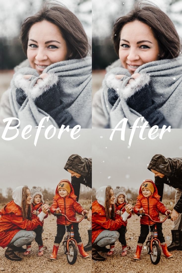 Realistic Snow Overlay for LIGHTROOM- Add Snow Presets- Add Snow in ...