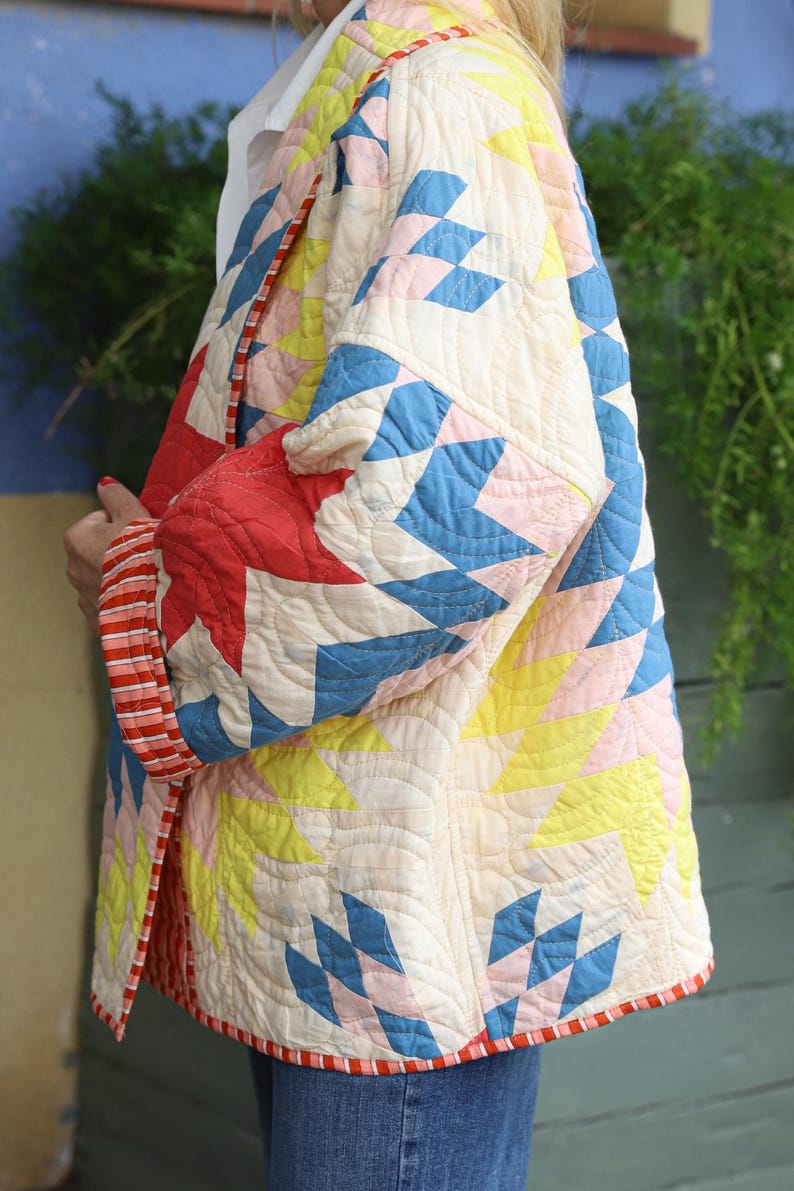 Reversible Patchwork Quilted Jacket - Etsy