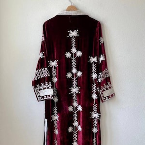 Silk Embroiderd Long Velvet Jacket - Etsy UK