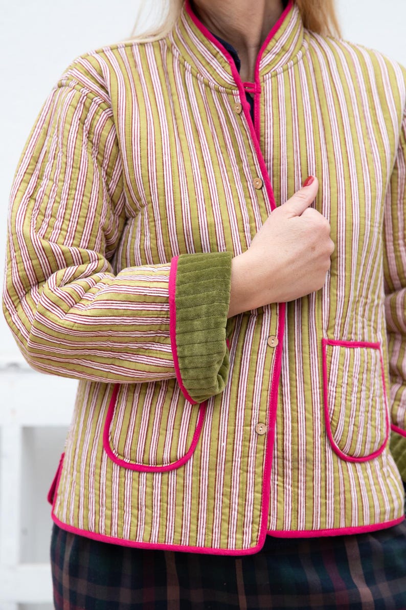 Velvet Reversible Quilted Jacket - Etsy