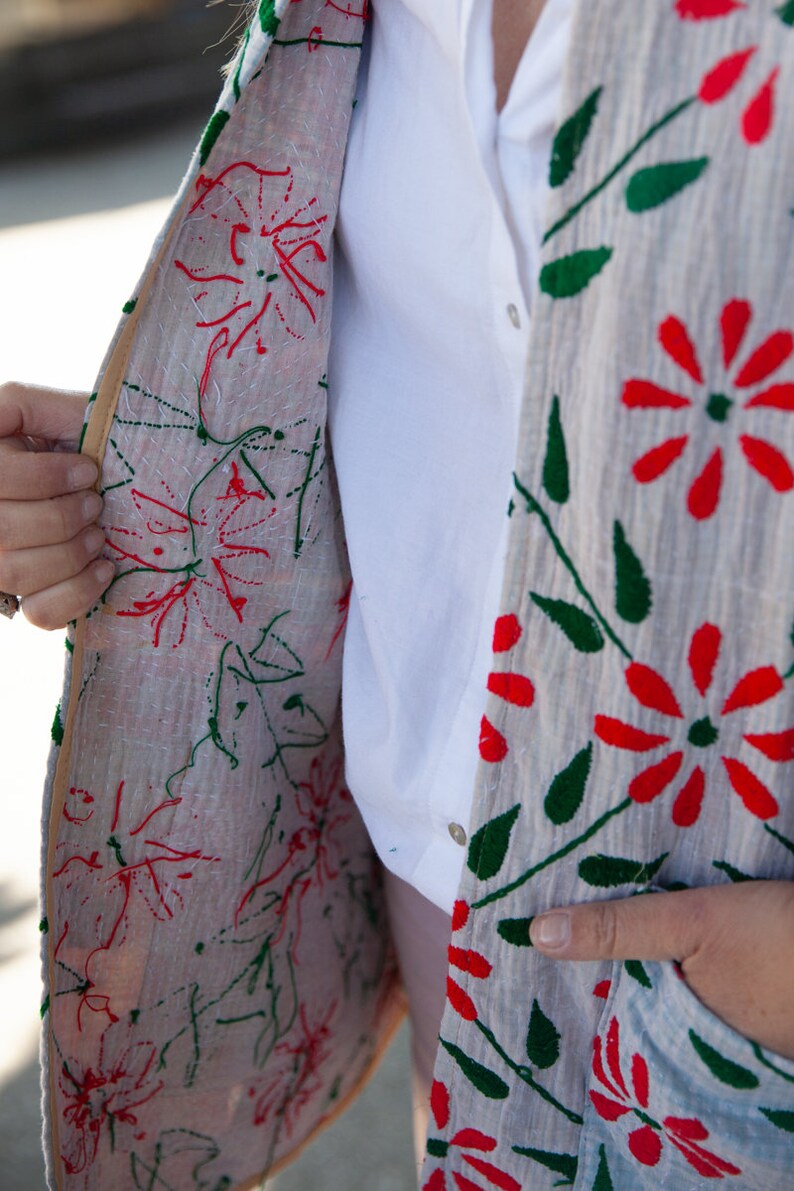 Vintage Kantha Embroidered Jacket - Etsy