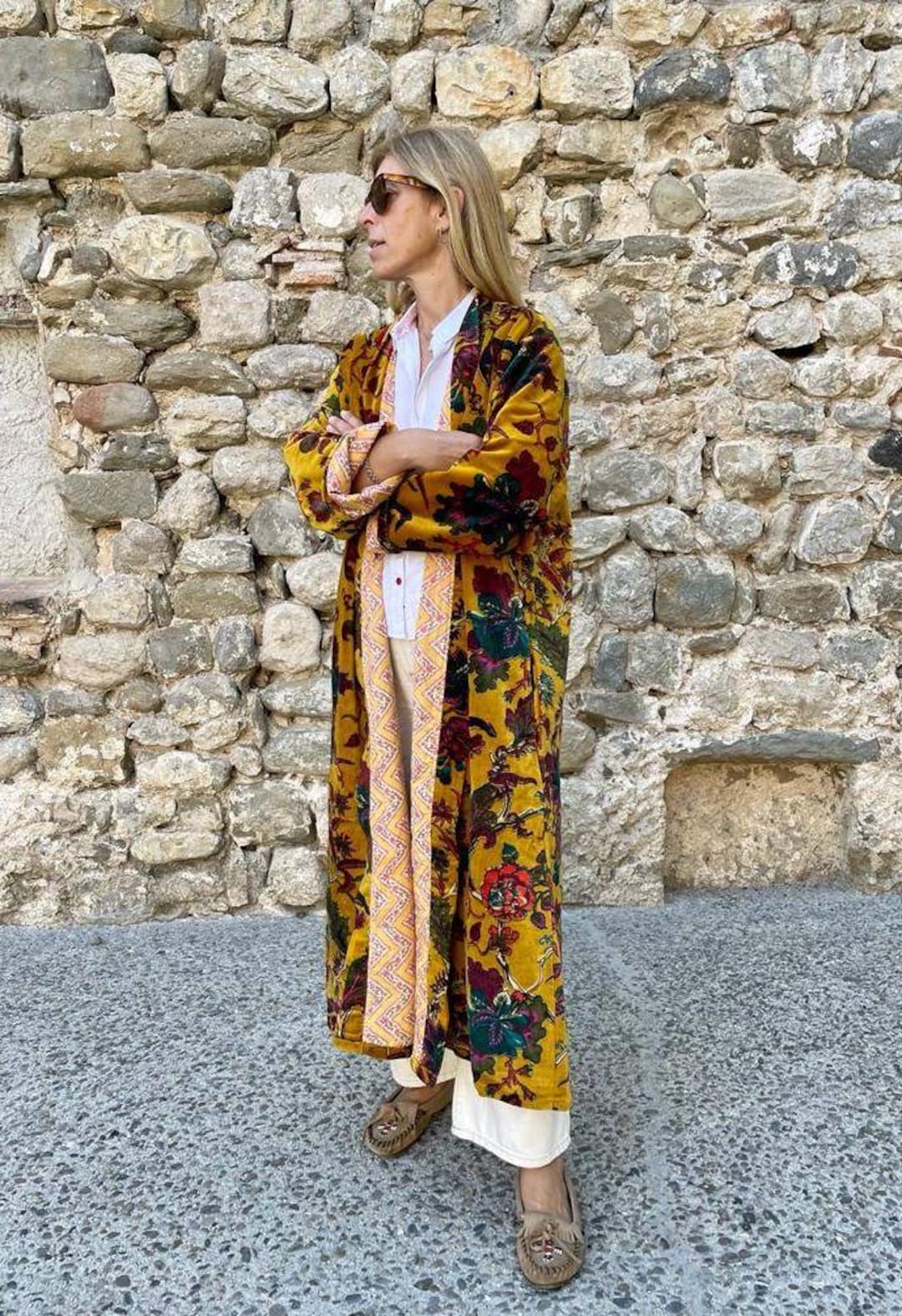 Long Velvet Jacket With Collar - Etsy