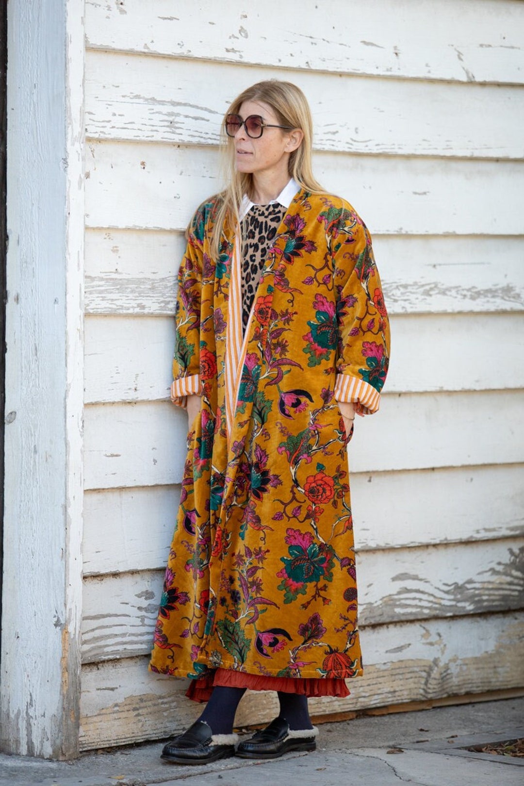 Long Velvet Jacket ( Yellow Lining Inside) - Etsy