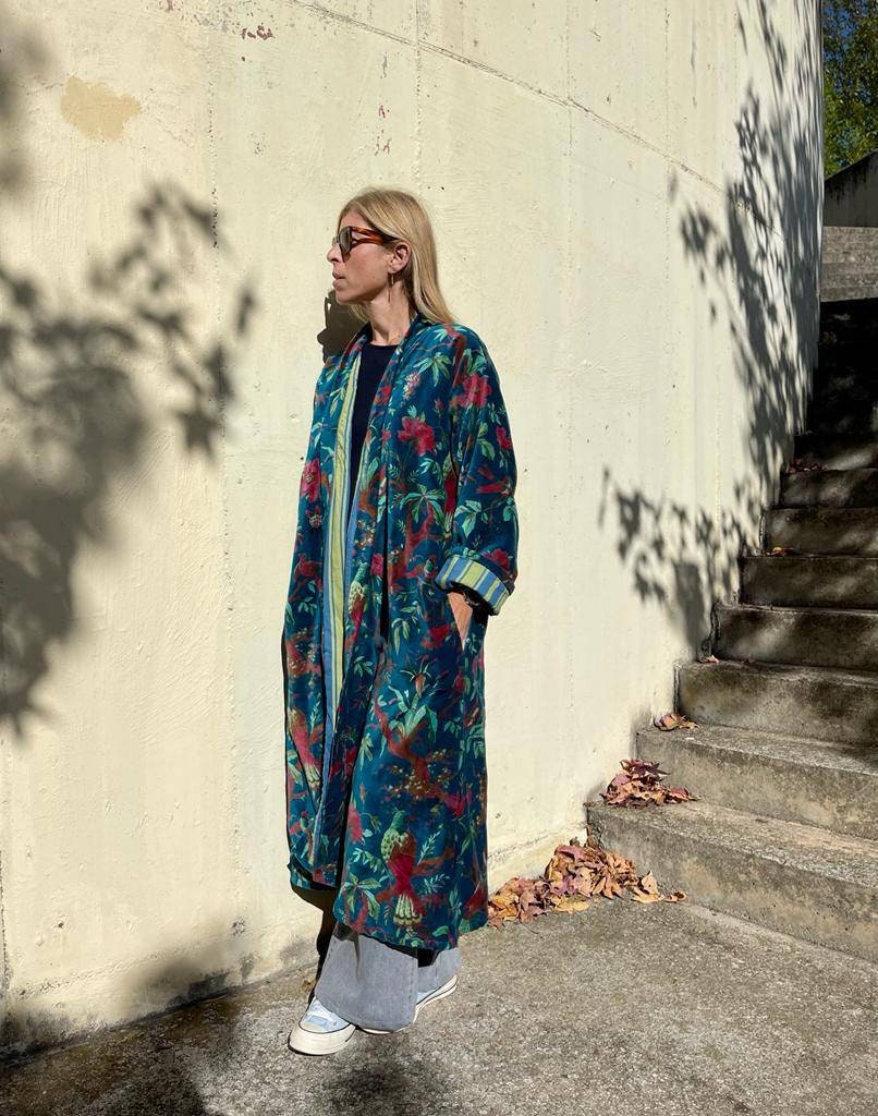 Long Velvet Jacket ( Inside Lining Blue) - Etsy