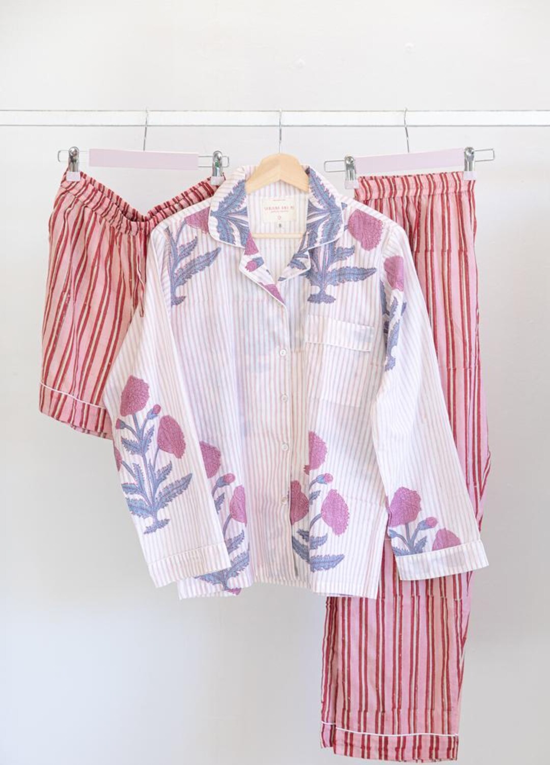 Hand Block Printed Cotton Pajama Set - Etsy