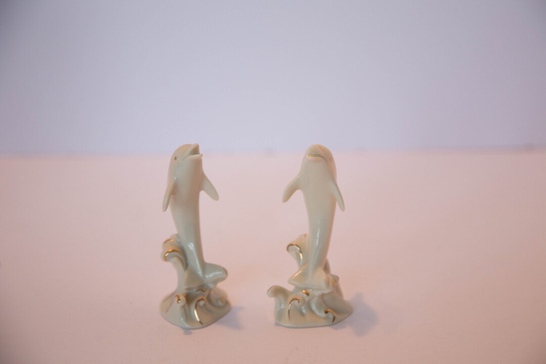 Pair of Lenox Gold Label Dolphin Figurines Ivory With Gold Trim 4" - Etsy
